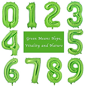 Vonokee 40 Inch Light Green Giant Number Balloons 2, Jumbo Digital Foil Mylar Balloon for Birthday Party Wedding Anniversary Celebration Decoration