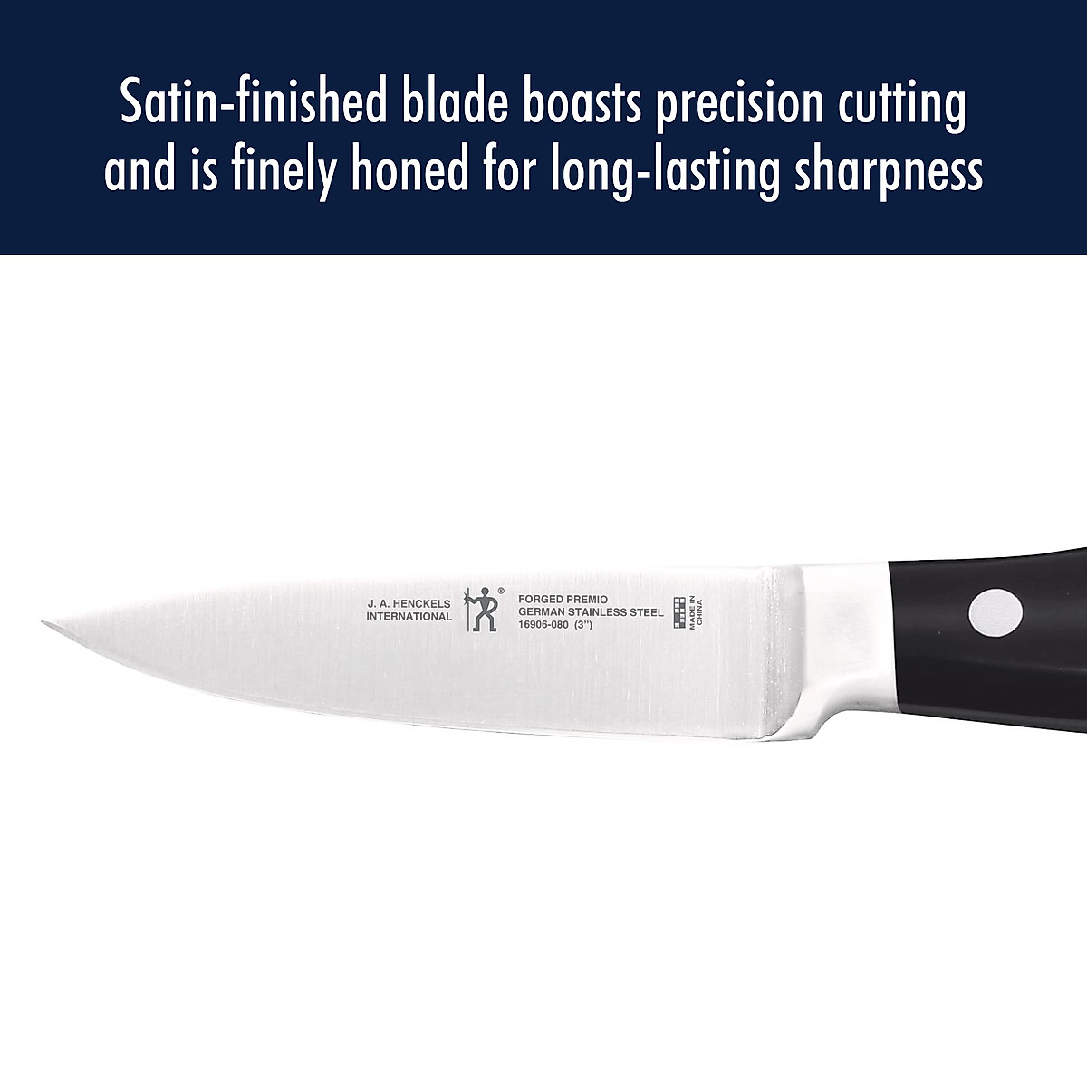 HENCKELS Forged Premio Paring Knife, 3-inch, Black/Stainless Steel