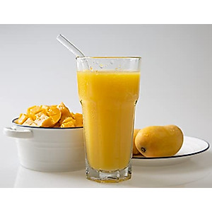 Piteno® 16-Pack Reusable Glass Straws, Clear Glass Drinking Straws, Perfect for Smoothies, Milkshakes, Juice, Tea, Set of 6 Straight and 6 Bent with 4 Cleaning Brushes (Size 8.5''x10MM)