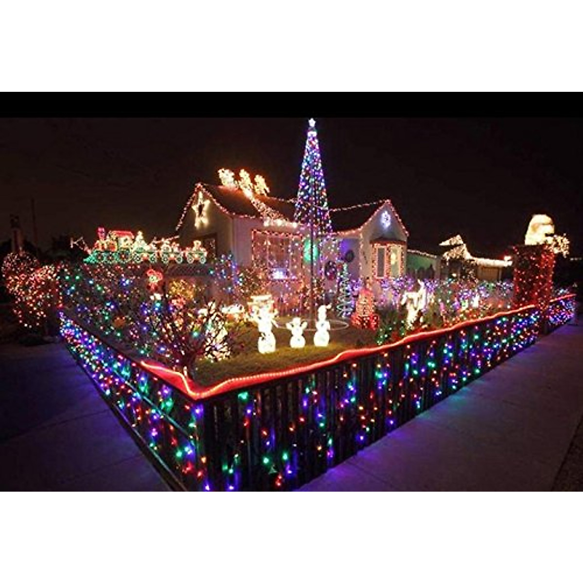 AICase Solar Outdoor String Lights, 72 ft 200 LED String Lights, Christmas Decorative Lights for Garden, Patio, Home, Dancing, Wedding (White)