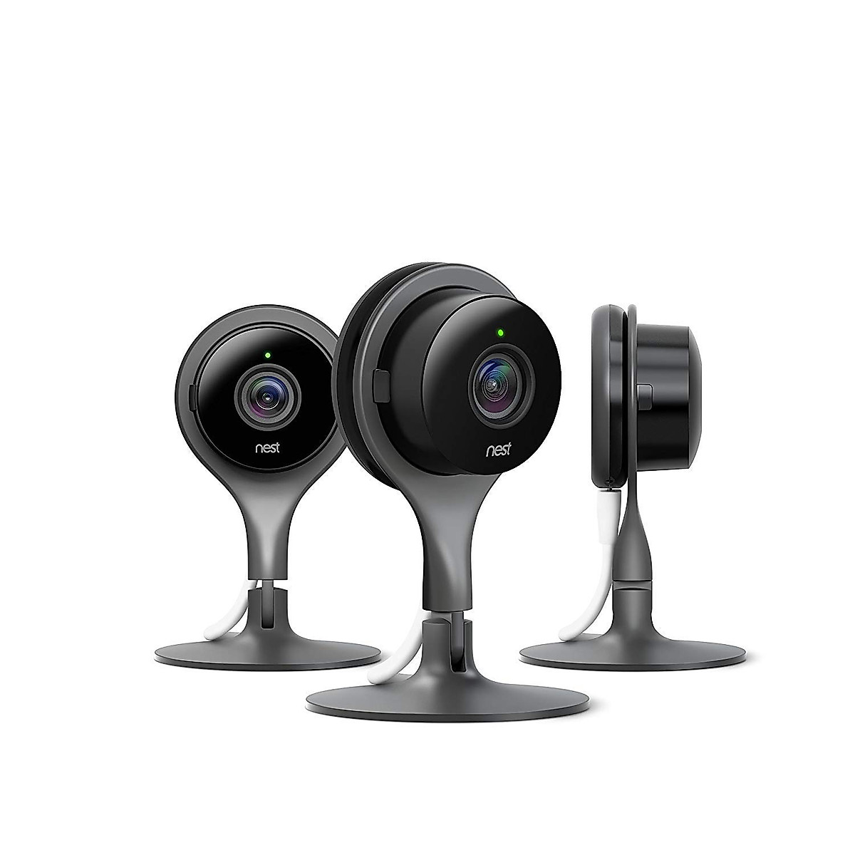 Google - Nest Cam Indoor Security Cameras, 3-Pack - Black (Renewed)