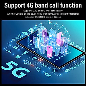 BROLEO FHD Tablet, 5G WiFi Black 10.1 Inch Tablet 100-240V for Reading (US Plug)