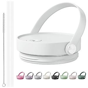 CHEETAH 40 oz Replacement Lid for Stanley Cup,Compatible with Stanley Quencher H2.0 FlowState Tumbler,with Easy Carry Soft Silicone Handle and Straws,Insulated Plastic Spill Leak Proof Lid (Frost)