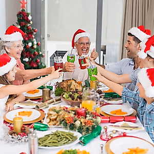 LSBIYUTEFO Mini Shot Glasses with Lids and Straws, 3 oz Cute Christmas Style Stainless Steel Insulated Sublimation Tumbler Cup for Drink Cocktail Bar Beach Party Gift (6 Packs)