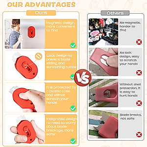 MGVK Bread Lame for Dough, Extractable & Magnetic Bread Lame Tool with 5PCS Blades for Artisan Bread, Essential Sourdough Bread Baking Supplies (Red)