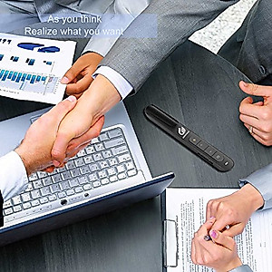 AMERTEER Wireless Presenter,Support Hyperlink RF 2.4GHz Powerpoint PPT Clicker Presentation Remote Control Laser Pointer Flip Pen