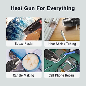 LDK Mini Heat Gun, 4.9Ft 300W Dual Temperature 392℉ & 662℉ Hot Air Gun for Shrink Wrapping, Epoxy Resin & Vinyl, Craft Embossing, Phone Repair Heat Gun