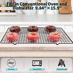 MoTrust Non-Stick Steel Baking Rack & Cooling Rack, for Cookies,Cakes, Breads and More (Heavy Duty,Oven Safe)-9.84"x15.9"-1 Piece