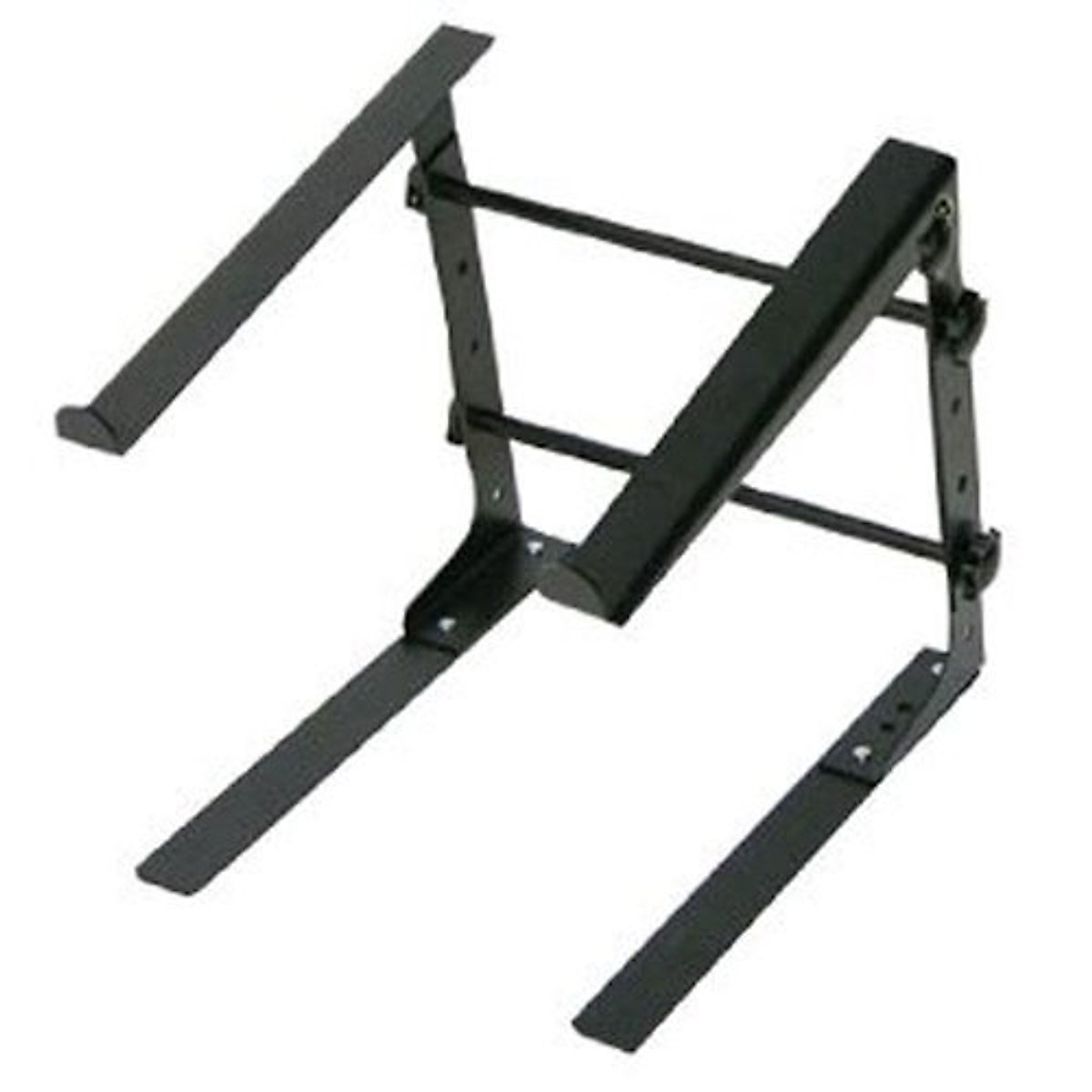 Pyle Portable Adjustable Laptop Stand - 6.3 to 10.9 Inch Standing Table Monitor or Computer Desk Workstation Riser with Shelf Storage and Height Alignment for DJ, PC, Gaming, Home or Office - PLPTS30