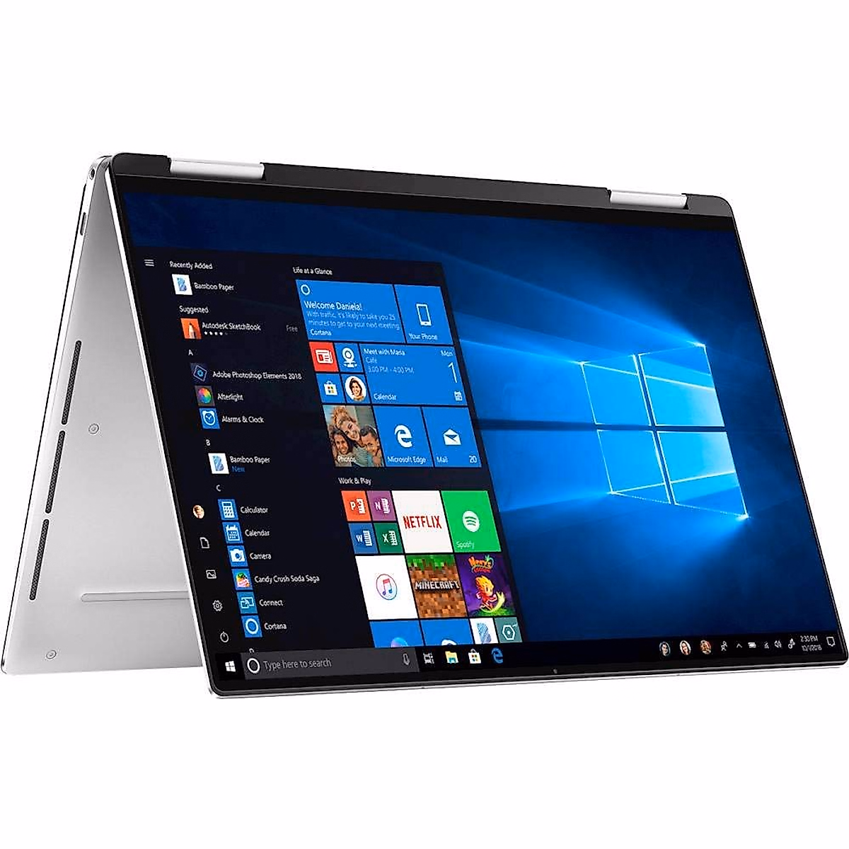 Dell XPS 13 7390 13.4-inch FHD+ Touchscreen 256GB SSD 10th Gen i7 2-in-1 Laptop (8GB RAM, i7-1065G7, Fingerprint Reader, Windows 10 Home) Platinum Silver