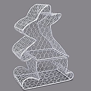Wire Easter Rabbit Shaped Storage Basket - Holiday Home Accent