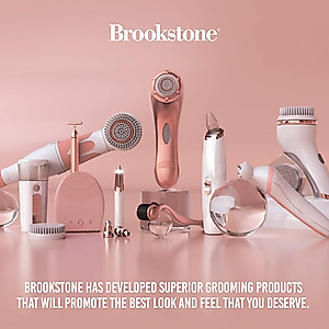 Brookstone Holiday Epilator for Women | Cordless Epilator for Face, Bikini and Legs | Battery Operated with LED Light