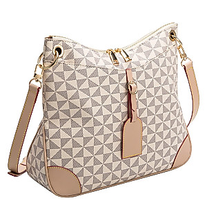 anck Crossbody Bags for Women Luxurious Leather Shoulder Purse- Zipper Pocket Small Crossbody Bags for Women Purses Fashion Lightweight Handbags Shoulder Bag (White)