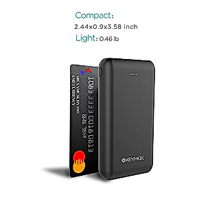 Keymox Portable Charger,KEYMOX 10000mAh Power Bank with Quick Charge 3.0 Technology and 18W USB-C Power Delivery, High-Capacity External Battery Pack Compatible with iPhone, Samsung, iPad, and More.