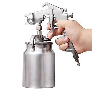 Professional Siphon Feed Spray Gun - 1.8mm Nozzle for Spraying Oil-Based or Latex Paints, with Cleaning Kits and Cup