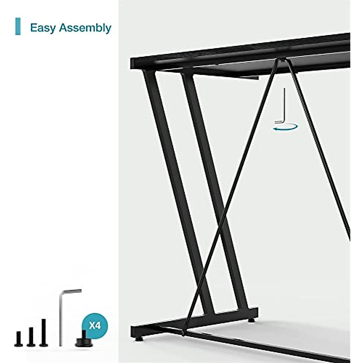 Computer Desk Mehoom Study Desk for Home Office, Writing Desk for Small Space Office, Modern Simple Design Laptop Desk, Small Computer Table, 35.4" Black Corner Desk