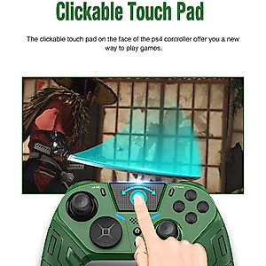 COWBOX 【2021 Upgraded Version】 PS4 Controller with 3 Programmable Back Buttons and 1 Sensitivity-Control Back Button, Game Controller Remote with Turbo/Gyro/HD Dual Vibration/Touch Panel/LED