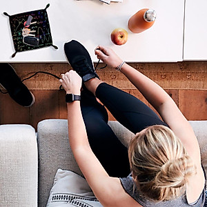 NigelMu Math Equation Blackboard Valet Tray,Fold Leather Tray Table Organizer for Storage Key Coin Jewelry Watch