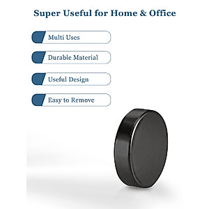 SMARTAKE 45 Pcs Refrigerator Magnets, Small Round Fridge Magnets, Multi-Use Premium Epoxy Coating Office Magnets for Fridge, Whiteboard, Dry Erase Board in Home, Kitchen, Office and School (Black)