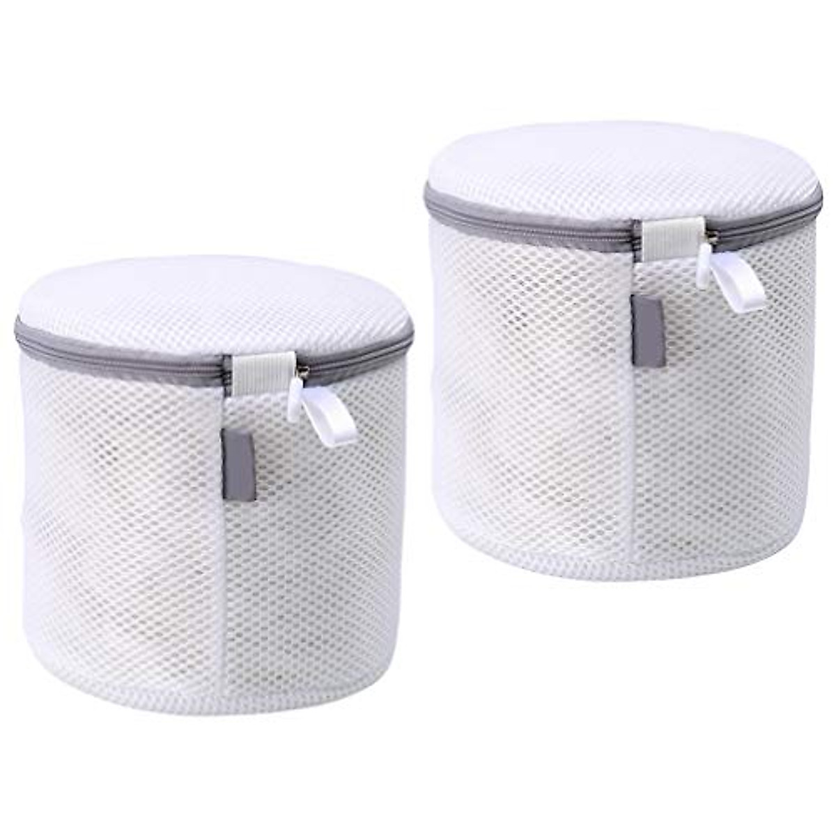 TOPBATHY Laundry Wash Bag Mesh Pouches for Bra Underwear Stockings Blouse Shoes Reusable Washer Protector Baby Kids Girls Clothing with Zipper 2pcs (White)