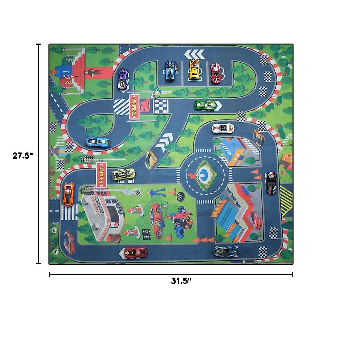 Road Playmat Toy,Kids Carpet Playmat,Great for Playing with Cars and Toys,Children Educational Road Traffic Play Mat- Learn and Have Fun Safely