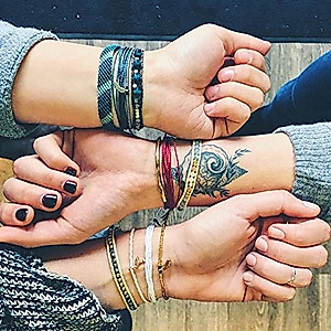 Pura Vida Jewelry Bracelets Solid Bracelet - 100% Waterproof and Handmade w/Coated Charm, Adjustable Band (Solid White)