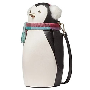 Kate Spade Morty Penguin Crossbody Pebbled Leather Bag (Black/White Multi)