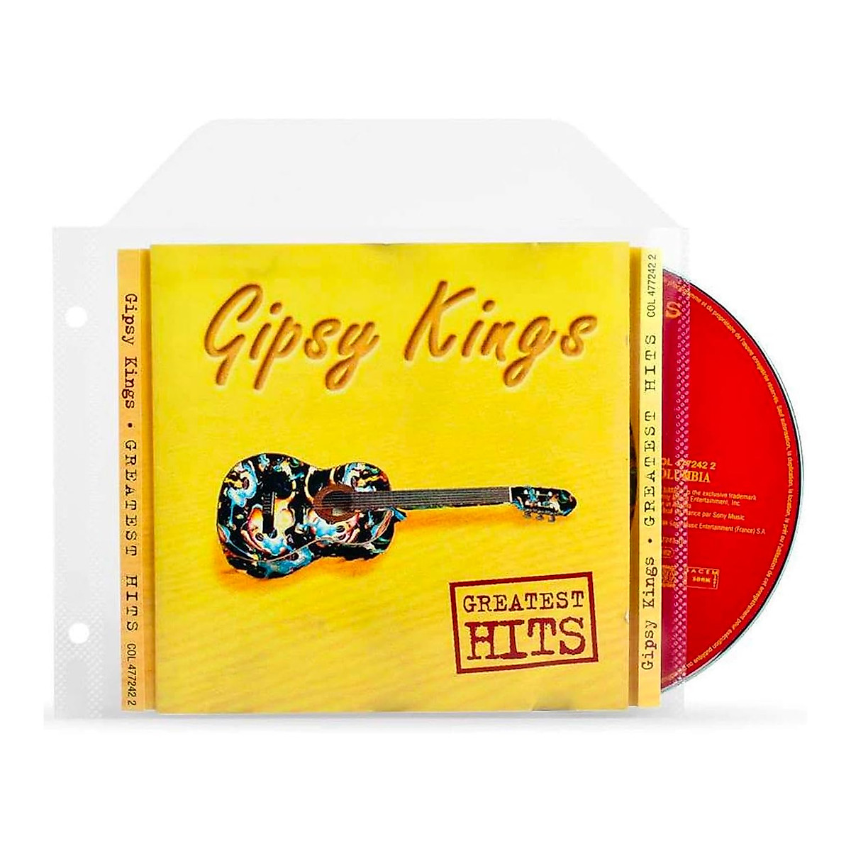 Tarifold DJOIS CD Sleeves - Durable CD Storage & Protection - 120 Micron Orange Peel Polypropylene - 100 Unit Capacity - Binder Holes - Closing Flap - Space for Cover - Made in Denmark