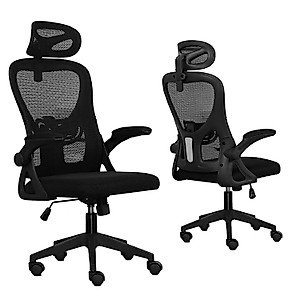 Ergonomic Mesh Office Chair Swivel Computer Desk Chair Home Office Seat Headrest Black
