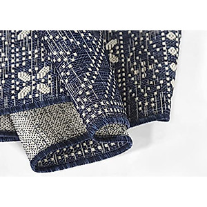 Momeni Riviera Transitional Indoor/Outdoor Area Rug, Navy, 6'6" X 9'