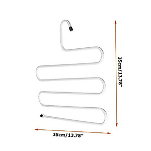 SGerste 5 Tiers S Shaped Pants Clothes Hanger Iron Trouser Closet Organizer Space Saving