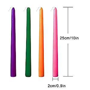 10 inch Green Taper Candles-Set of 4 Taper Candles -Dripless and Smokeless,Tall Candlesticks, Home Dinner, Party, Wedding, Halloween, Churches,Christmas Candles(10 inch, Green)