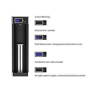 Weltool BC4 USB Battery Charger Universal for Li-ion Battery Portable Charger for Travelling, Compatible with 18650 18350 Rechargeable Battery