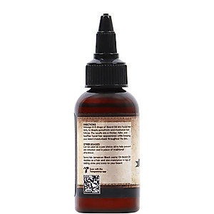 Sunny Isle Jamaican Black Castor Oil Beard Oil 2oz | Conditioning Growth Oil for Thicker Facial Hair | Softens, Strengthens Beards & Mustaches | Hydrates Skin