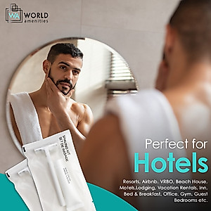 World Amenities Shave Kit (Clear Frosted Sachet) - Hotel Amenities 48 count - Includes Twin Blade Razor and Moisturizing Shave Cream