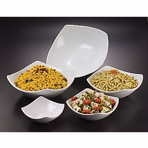 American Metalcraft SQND9 Prestige Ceramic 9" Squound Bowl, White