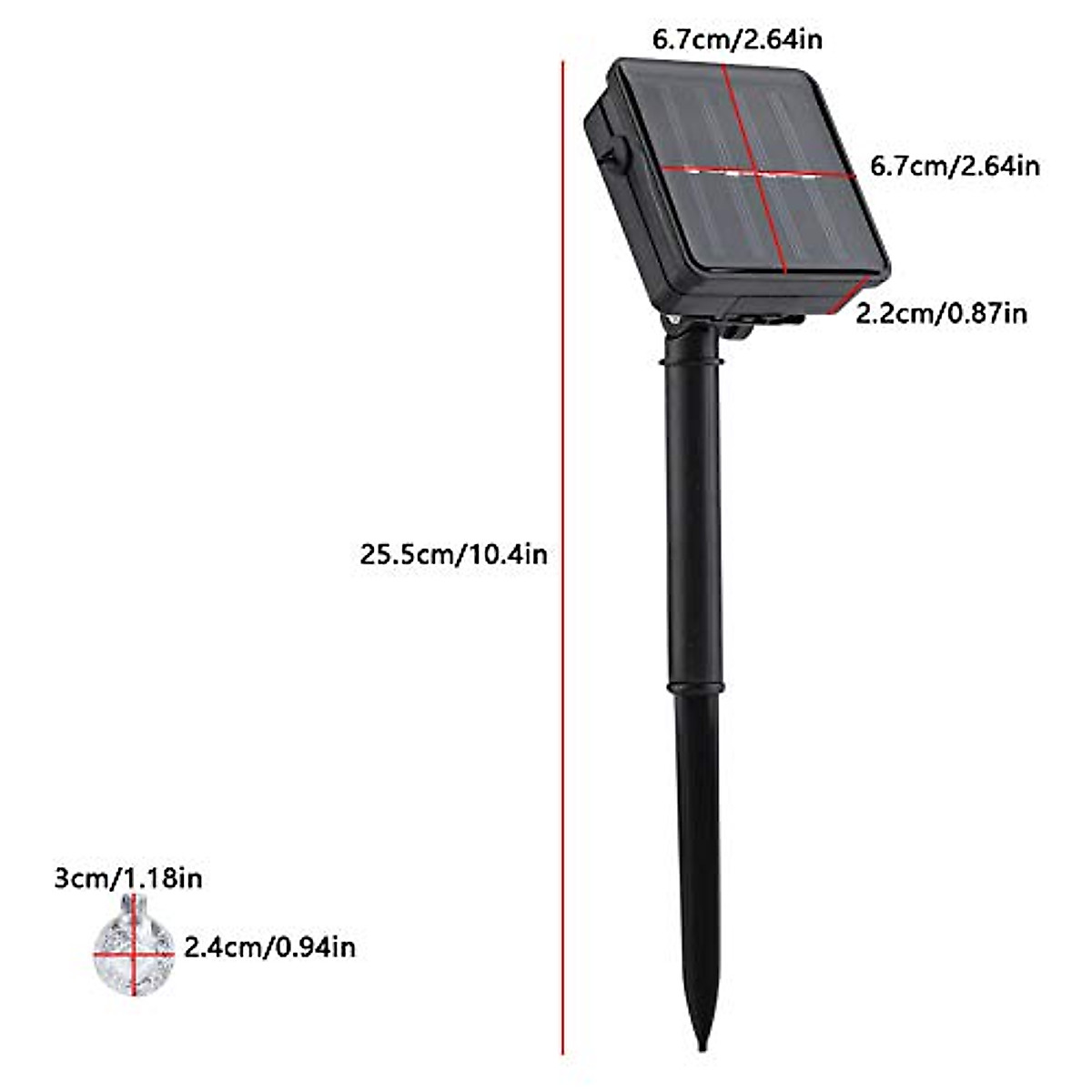 GOTOTOP LED Outdoor String Lights,Durable Solar Powered 30 LED Globe Balls Fairy Lights for Indoor Outdoor Home Garden Yard Halloween Party Lamp Decor