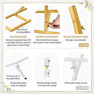 8ft Balloon Arch Stand,Round Backdrop Stand,Golden Circle Wedding Arch Frame for Wedding,Valentine's Day,Birthday,Party,Friends Gathering,Christmas,Garden Decoration