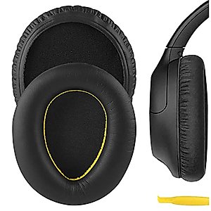 Geekria QuickFit Replacement Ear Pads for Sony WH-CH700N, WH-CH710N WH-CH720N Headphones Ear Cushions, Headset Earpads, Ear Cups Repair Parts (Black)