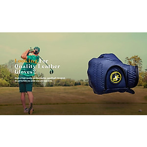 PIGEON WEDGE Leather Golf Glove Men for Right Handed Golfers, Lambskin Leather, Comfortable Design, Maximum Grip, All Weather Golfing Glove, Worn On Left Hand