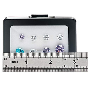 Glass Top Loose Diamond or Gemstone Display Box Case Holder Show Container Metal (Black Large Rectangle)