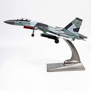 NUOTIE Sukhoi SU-35 Flanker-E 1/72 Diecast Metal Aircraft Model Kit Soviet Union Military Fighter Alloy Pre-Build Replica Airplane for Adults Enthusiasts Collections or Gift
