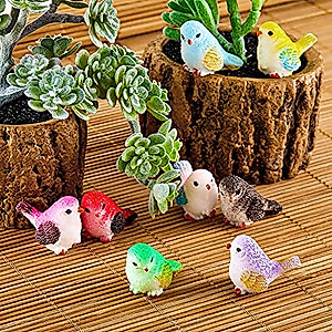 Miniature Bird Figurines Bird Decorative Figurines Dollhouse Simulation Bird Figures Toy Mini Bird Figures Cute Animal Model for Fairy Garden, Miniatures Moss Decoration, Micro Landscape (16 Pieces)