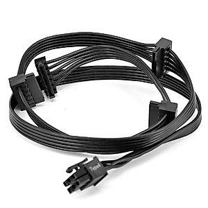 Zahara 6 Pin to 4X SATA Drive Cable Replacement for Corsair hx1200 RM1000X RM850X RM650x RM550x RM750X