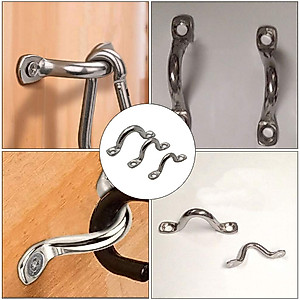 DOITOOL 18pcs Stainless Steel Pad Eye Plate Bimini Boat Top Pad Eye Deck Loop Strap Tie Down Anchor Heavy Duty Pad Eye Marine Hardware Point Footmans Loop for Kayak Canoe Rigging