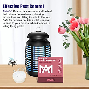 AMVOG 2024 Upgraded Insect Trap Octenol Pest Lures, 2PCS Mosquito Lure Refill Cartridge for Bug Zapper, Lasts 180 Days, Universal Fit for Indoor & Outdoor - Universal Fit