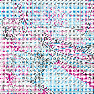 Dimensions 70-35406 Outdoor Adventure Counted Cross Stitch Set, 14 Cnt. Light Blue Aida, 11" x 14"