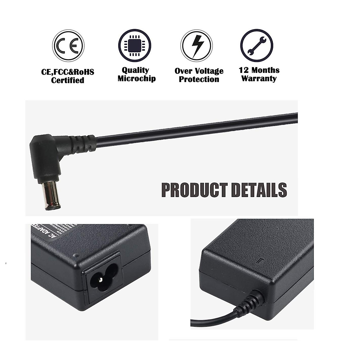 19V Power Cord TV Monitor Charger for Samsung A4819-FDY BN44-00837A A6619 FSM; HDTV TV Models 22" 32" UN32J UN22H LCD LED Plasma DLP; BN44-00837A A6619_FSM, HW-M360 Soundbar Power Supply Cord