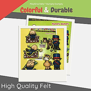 Humpty Dumpty Nursery Rhyme Felt Figures | 8 Adorable Felt Board Pieces for Flannel Board. Perfect for Toddlers, Preschool and Kindergarten - Reusable Felt Board Stories