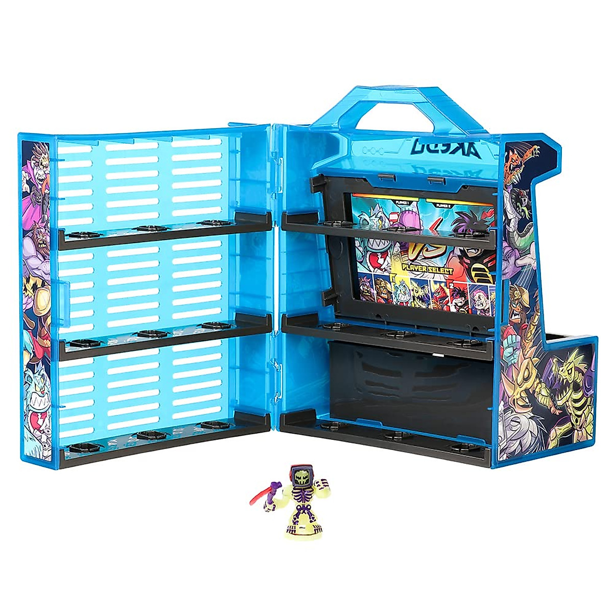 Akedo - Ultimate Arcade Warriors Collector Case Mini Battling Action Figures Ready, Fight, Split Strike,Multicolor,14241, For Ages 6+